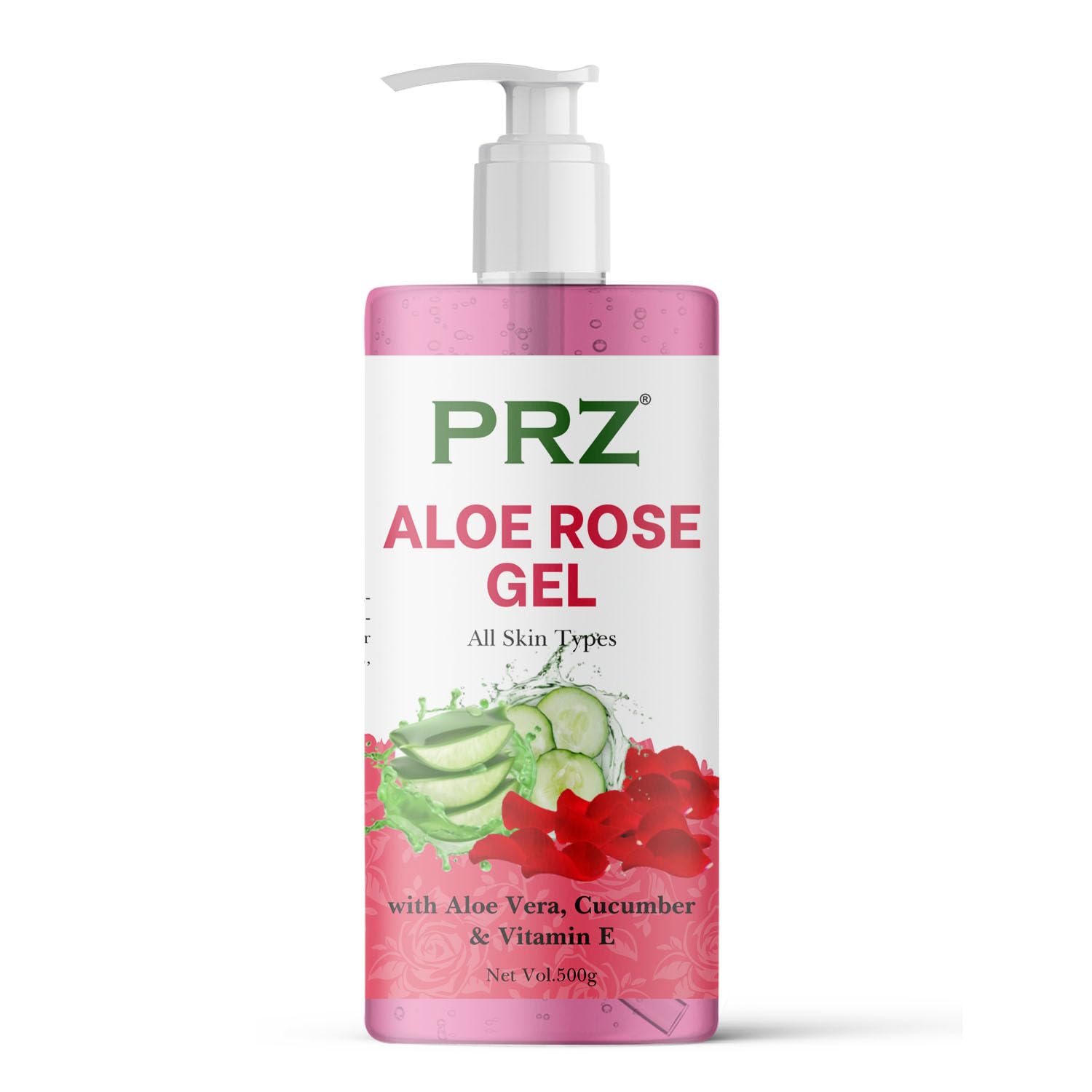 PRZ 100% Pure & Natural Aloe Rose Gel with Aloe Vera, Rose & Vitamin E ...